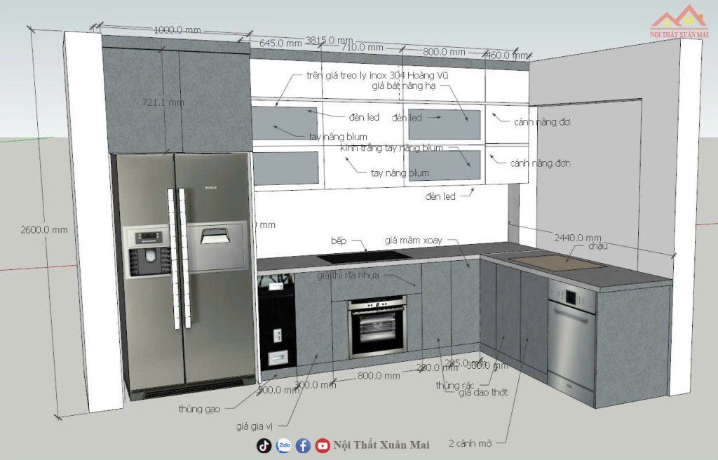 Phụ kiện tủ bếp gồm những gì??? - Nội Thất Xuân Mai